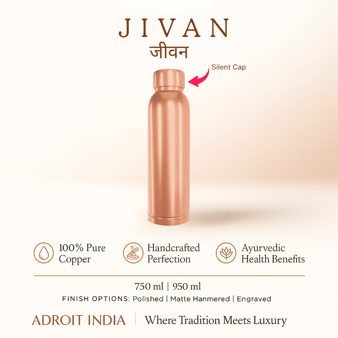 Pure Copper Water Bottle | Jivan Ayurvedic Bottles by Adroit – Adroit India